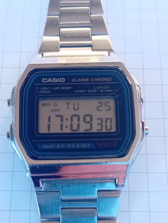 VINTAGE CASIO A158W BATTERY fitted 25.02.2025 Unisex (Gebraucht) in ...