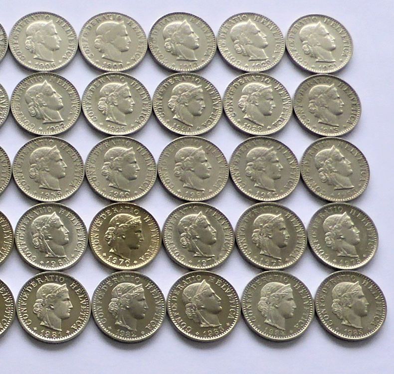 20 Rp. Sammlung - 25x 1909-1985 (alles diverse Jahre) (Gebraucht) in Buochs für CHF 4 – mit ...