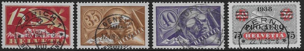 Konvolut alte FLUGPOST-Marken VOLLSTEMPEL F3/6/7/26 ab 1.- | Kaufen auf Ricardo