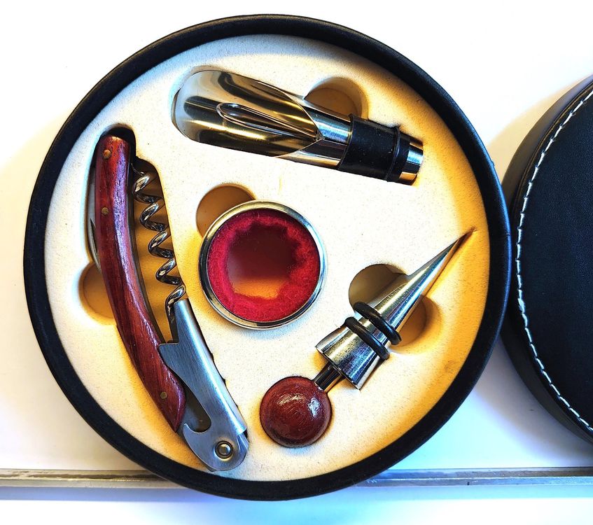 Wein-Sommelier-Set, in edler Lederschatulle (NEU) Vitrashop (Neu ...
