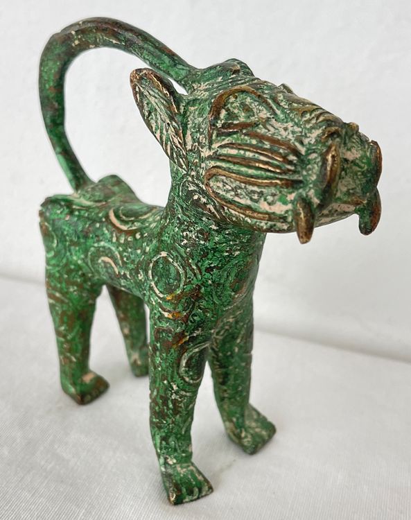 sehr feiner alter Leopard Bronze Benin Höhe 12 cm | Kaufen auf Ricardo