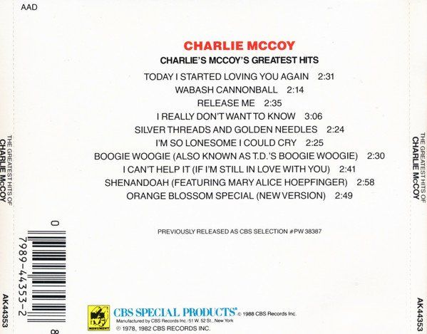 Charlie McCoy GREATEST HITS Pete Wade Folk World Country CD (Gebraucht ...