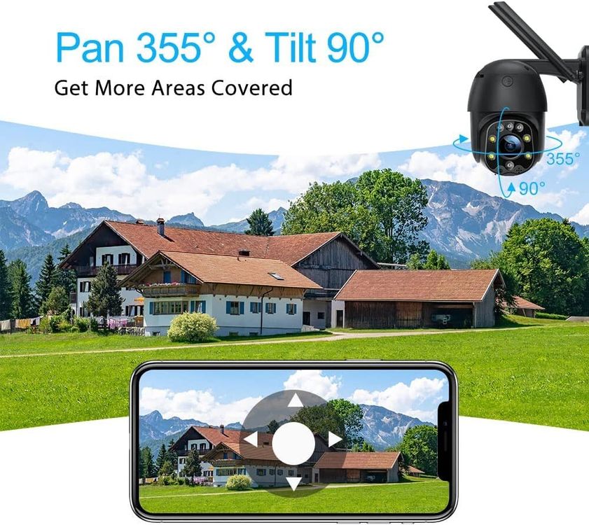 Überwachungskamera Aussen WLAN IP Kamera Outdoor Nachtsicht (Neu und ...