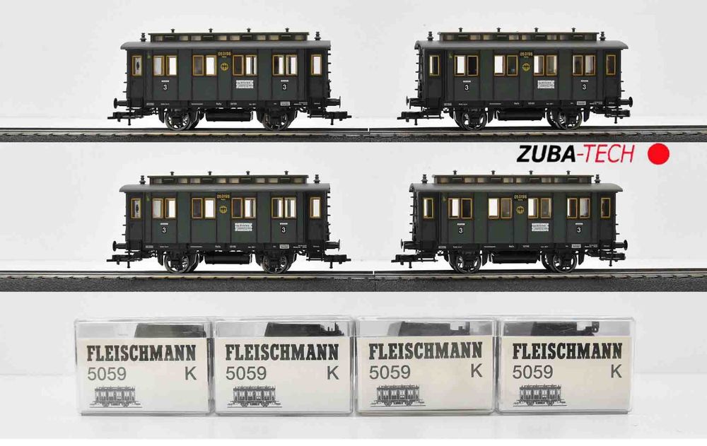 Fleischmann 4x 3Kl Personenwagen GS DRG mit OVP (D'occasion) à St ...