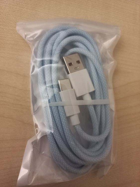 Handy Ladekabel USB Typ C NEU für Handy 2 Meter hellblau (Neu (gemäss ...