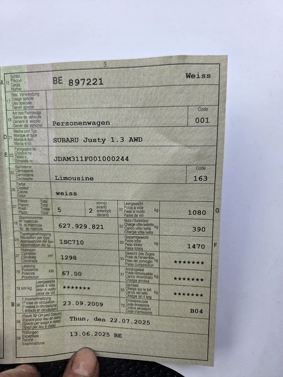 Subaru Justy (Gebraucht) in Heimenschwand für CHF 2000 – nur Abholung ...