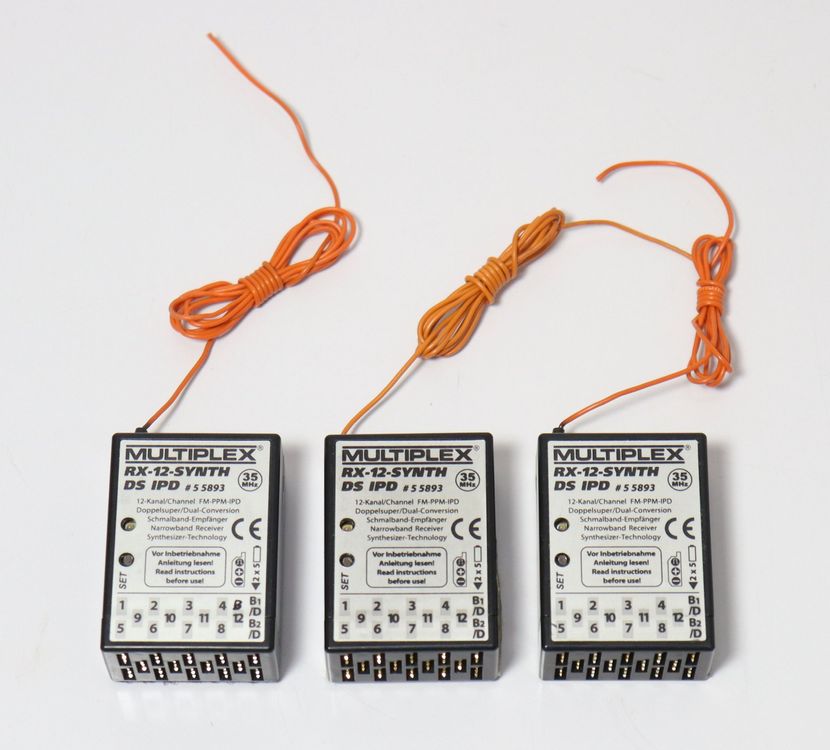 Multiplex RX-12-Synth 35MHz 12-Kanal Empfänger, 3 Stück (Gebraucht) in ...