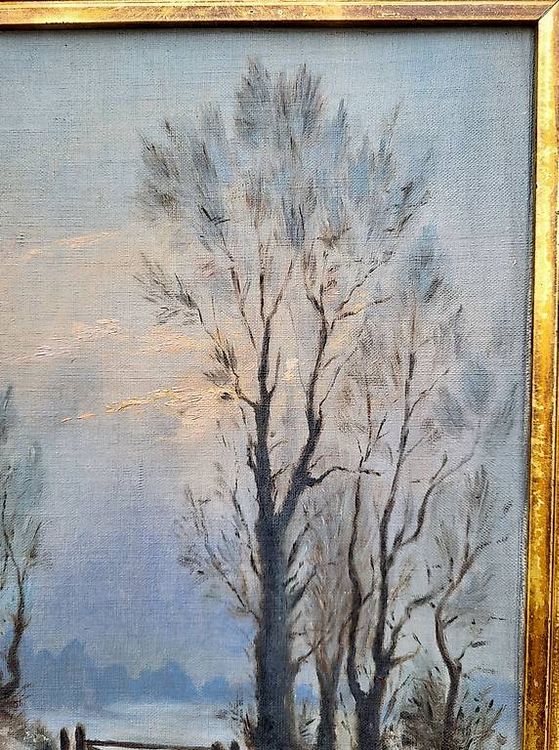 Tableau huile sur toile marouflée avec beau cadre doré. 1900 (Gebraucht ...