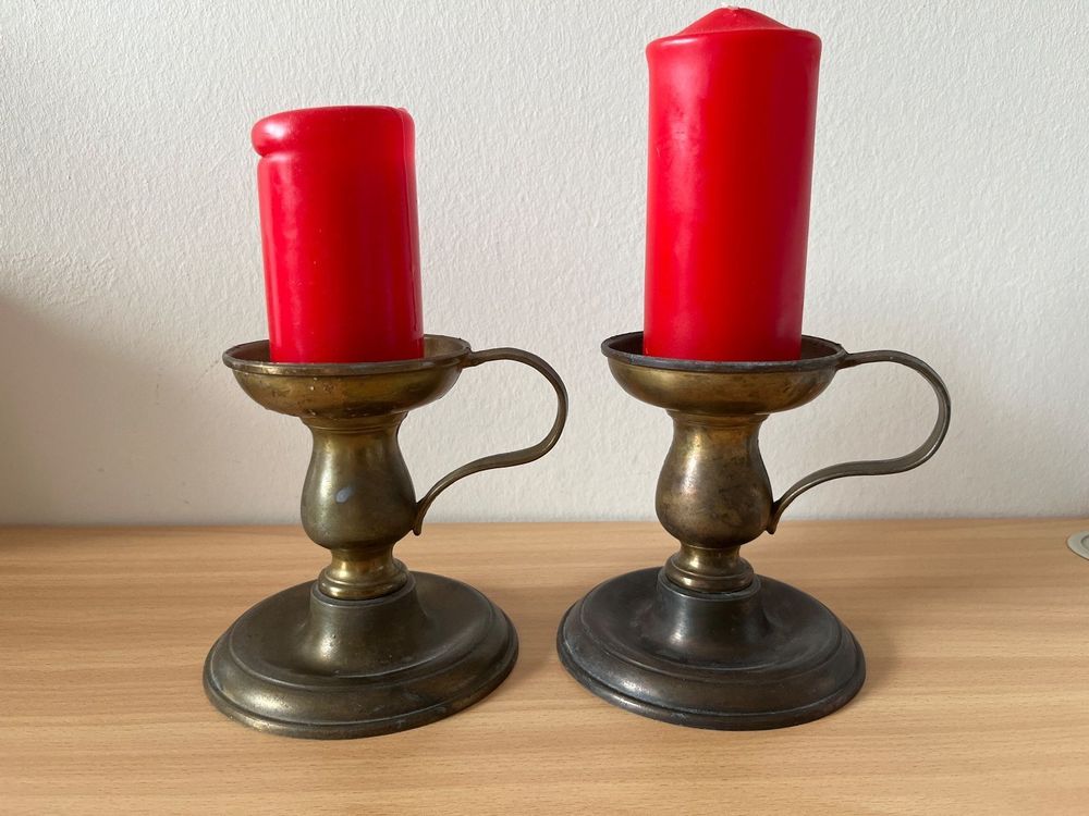 Vintage Kerzenhalter, Metall, 2 Stk | Kaufen auf Ricardo