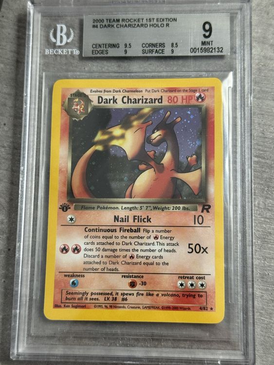 Dark Charizard Team Rocket 1.Edition BGS 9 Pokemon TCG HOLO (Gebraucht ...