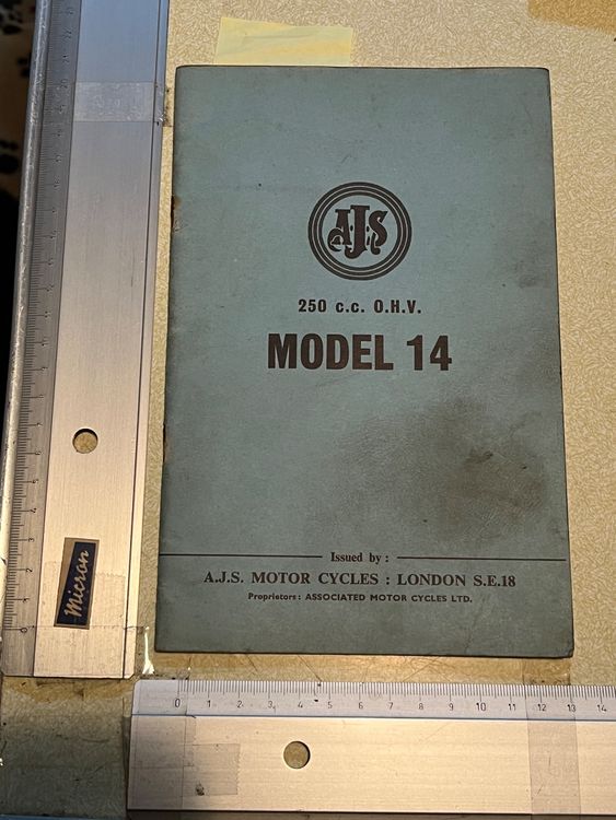 buch, heft, AJS 250 CC OHV, model 14 betriebsanleitung (Gebraucht) in ...