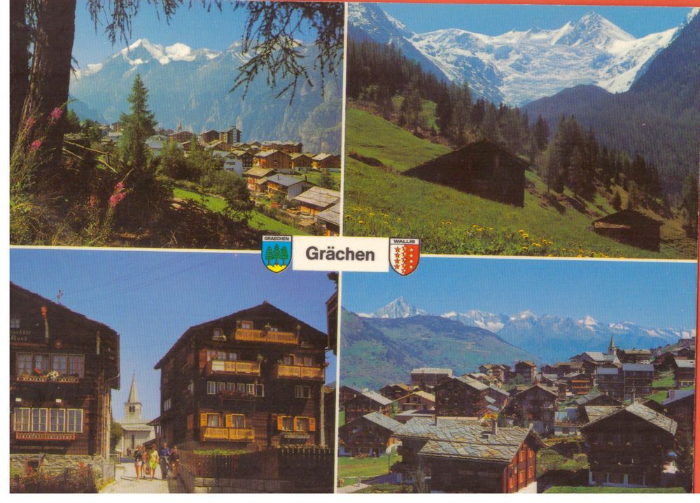 1981 GRÄCHEN - VS - MULTIVIEW DORF VIER ANSICHTEN (Gebraucht) in ...