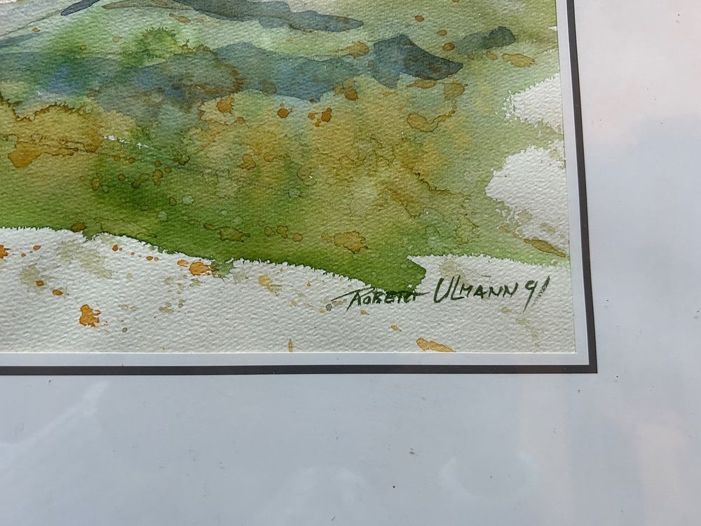 Aquarell von Robert Ulmann 1991 - Schweizer Landschaft (Gebraucht) in ...