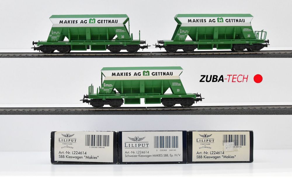 Liliput 3x Makies Kieswagen der SBB H0 GS mit OVP (Neu (gemäss Beschreibung)) in St. Gallen für ...