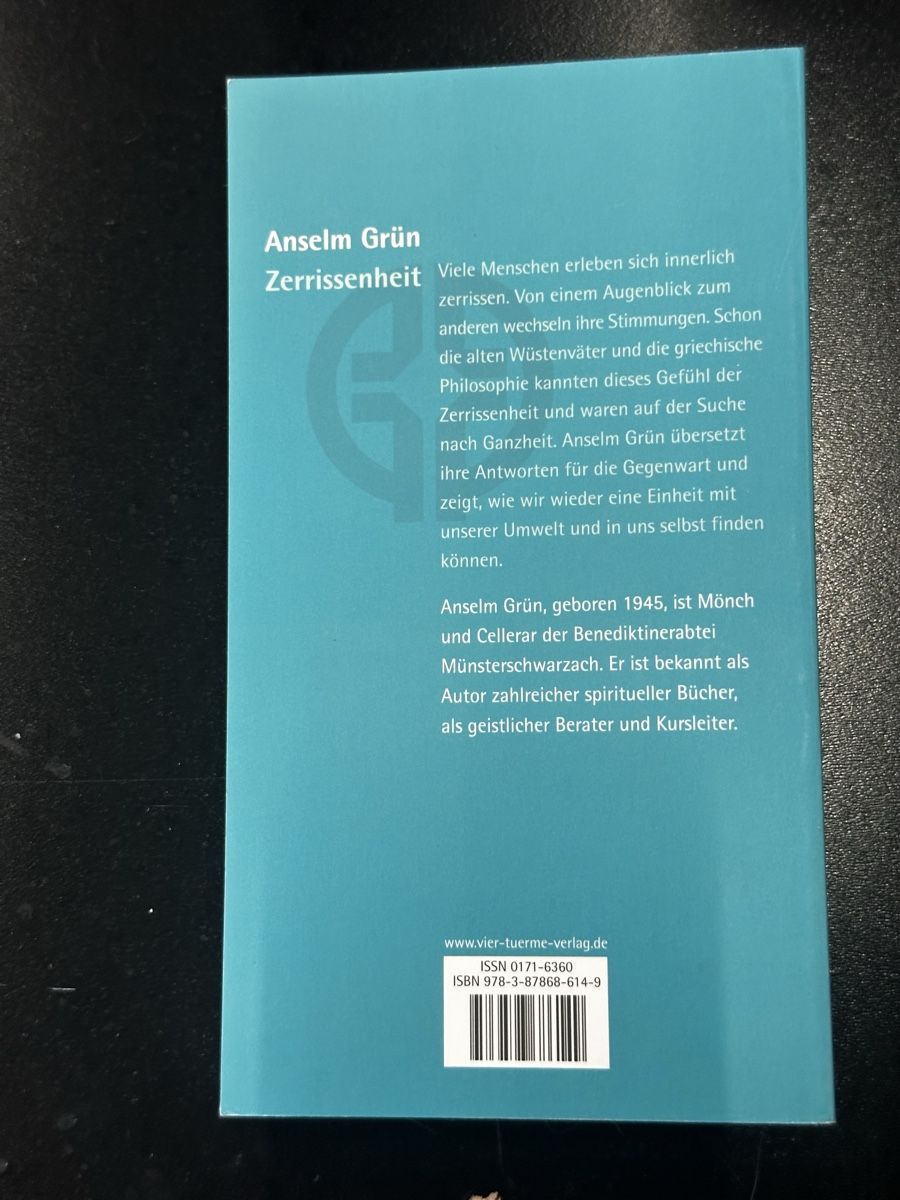 Anselm Grün - Zerrissenheit - Top Zustand - Schnäppchen! (Neu (gemäss ...