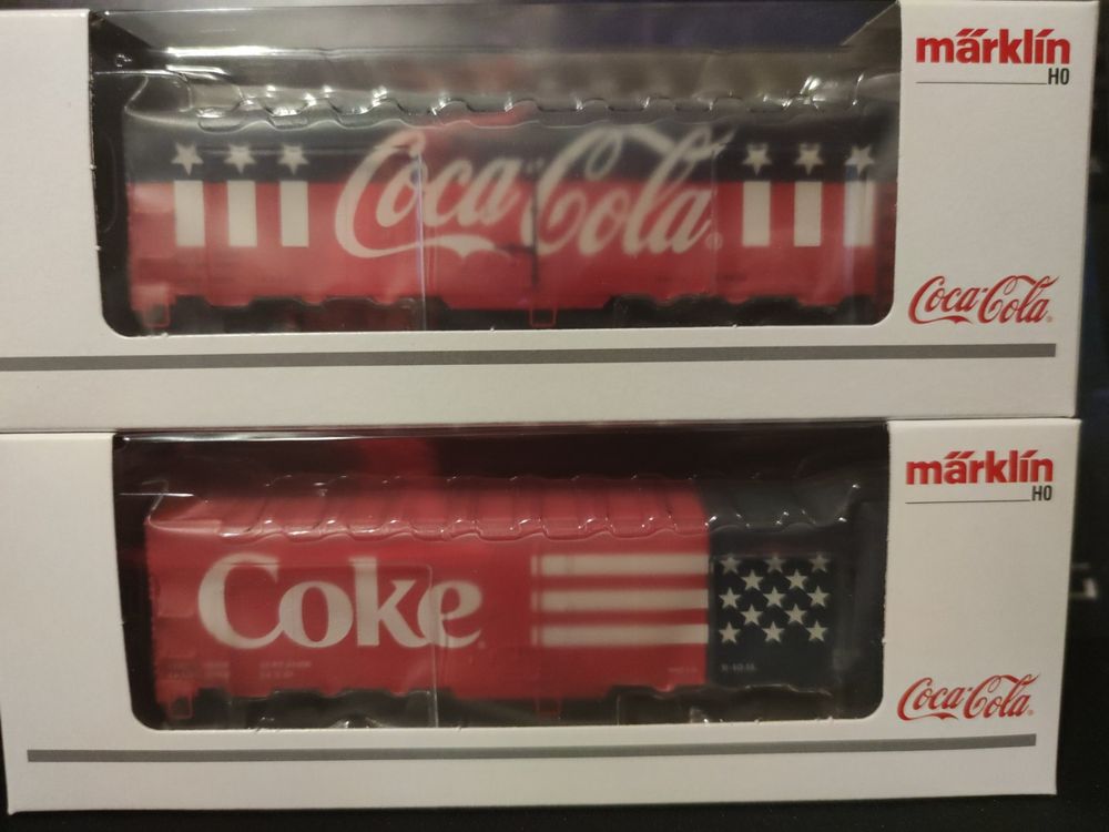 Märklin 45686 Güterwagen-Set mit zwei US Kühlwagen Coca Cola (Neu ...