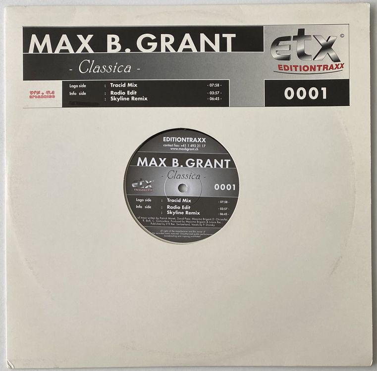 Max B. Grant, Classica (Hard Trance) (Gebraucht) in Flums für CHF 4 ...