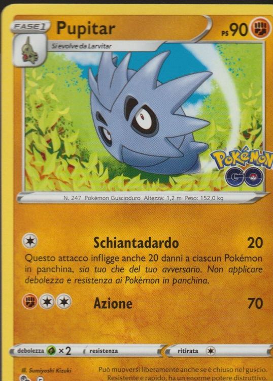 TCG POKEMON Pokemon Go PGO 038 / 078 PUPITAR Italiano (Neu (gemäss ...