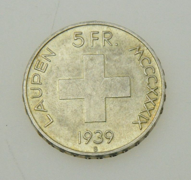 5 Franken 1939 Laupen Schweiz, Silbermünze (Gebraucht) in Wettingen für CHF 103 – mit Lieferung ...