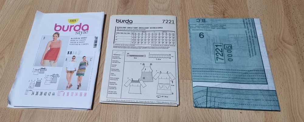 Burda Schnittmuster Nr.7221 Kleid + Shirt Gr. 36-44 (Neu (gemäss ...