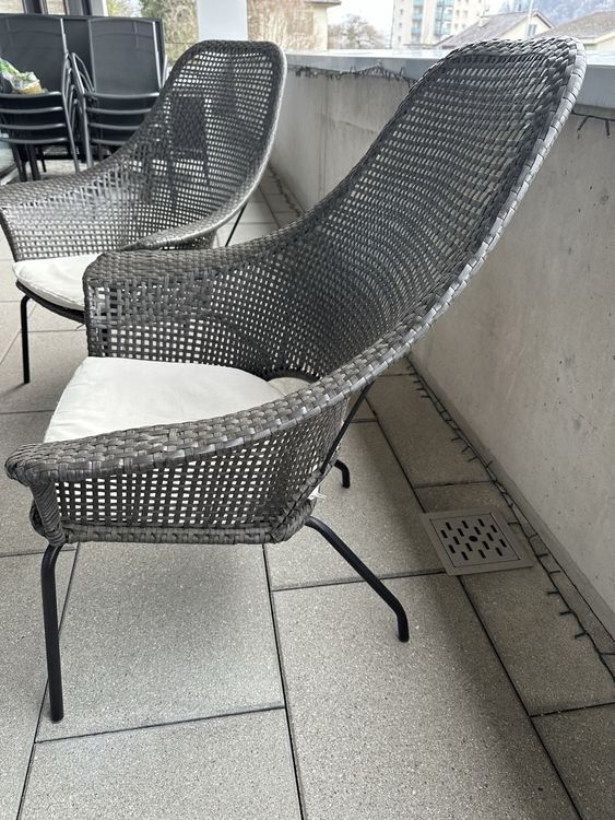 2 Ikea Gartenstühle inkl. Kissen, Rattanoptik (Gebraucht) in Nussbaumen AG für CHF 12 – nur ...