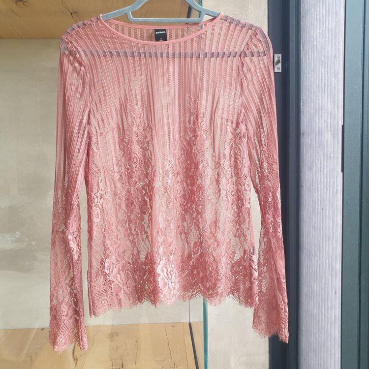 🐸 BLUSE / TRANSPARENTER PULLOVER SPITZE S SPITZENBLUSE (Neu (gemäss ...