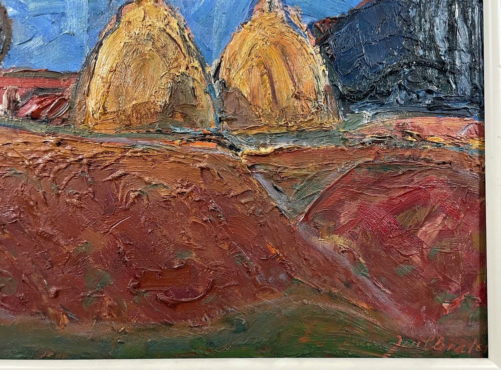 Grosses Feld Aussicht Gemälde unleserlich Signiert | Kaufen auf Ricardo