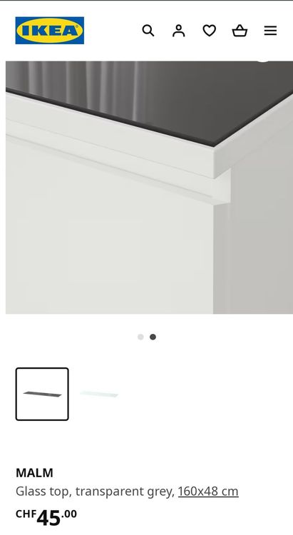 Glas top MALM (Gebraucht) in Watt für CHF 1 – nur Abholung auf Ricardo ...