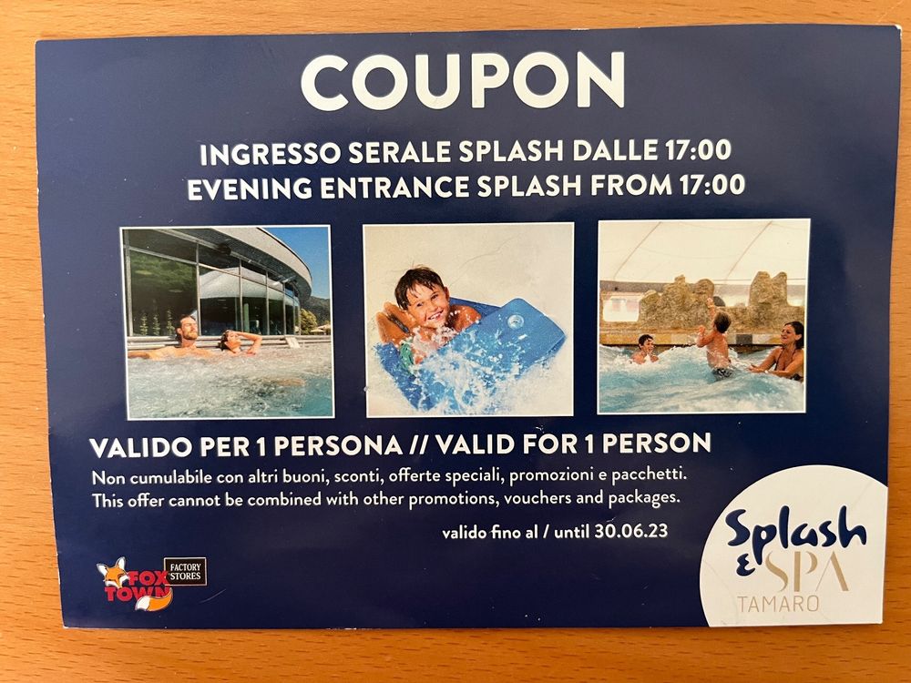 Coupon splash & SPA | Kaufen auf Ricardo