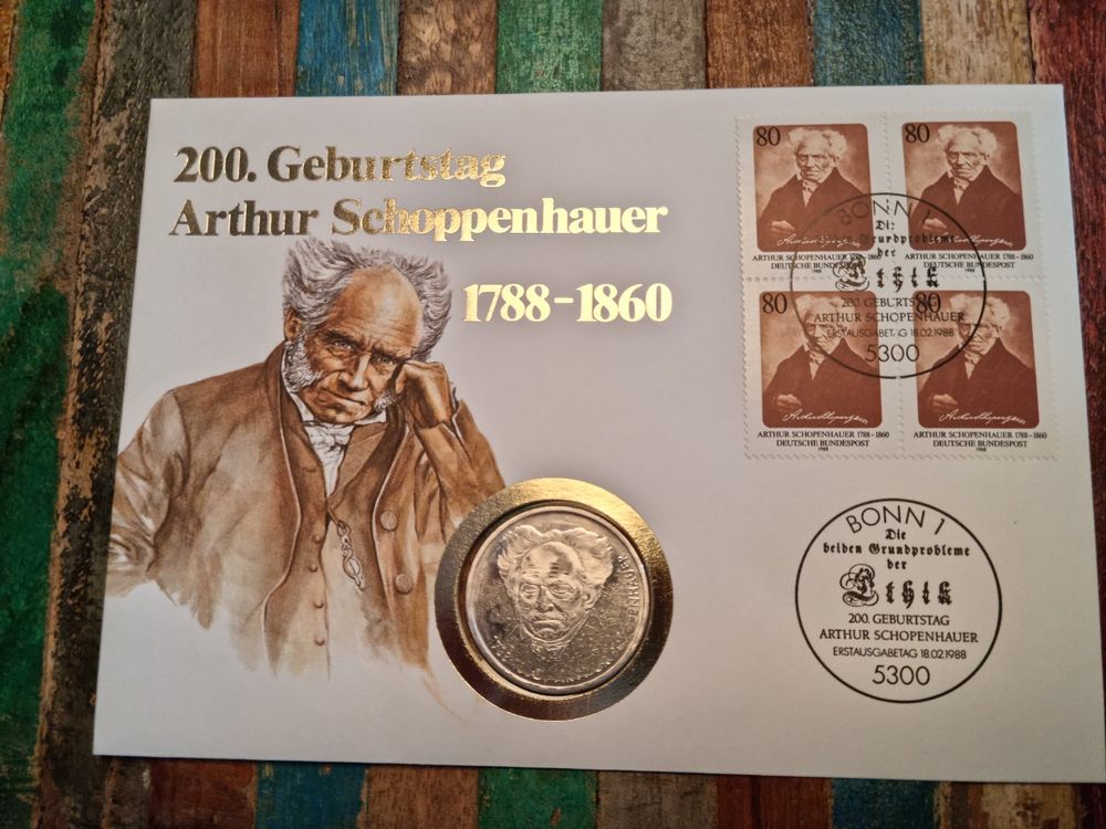 1988 Silber Münzbrief Arthur Schoppenhauer (Gebraucht) in Arni AG für ...