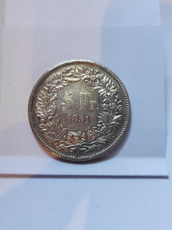 5 Franken 1851 (Gebraucht) in Wädenswil für CHF 249 – mit Lieferung auf Ricardo kaufen