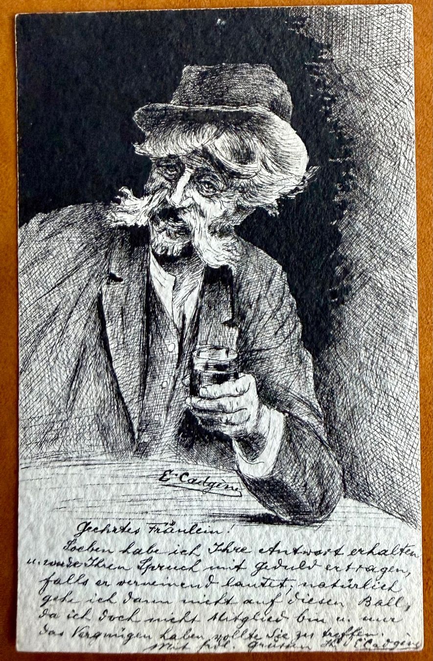 Carte dessinée à la main. Artiste: E. Cadgène - 1901 Rare ! (D'occasion ...