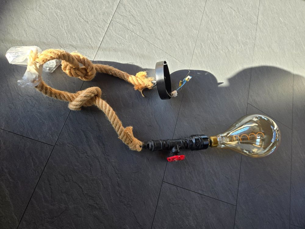 Vintage Hängelampe Seil-Design E27 Fassung Retro Look | Kaufen auf Ricardo