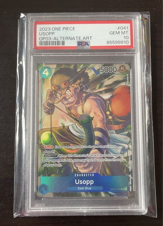 One Piece TCG - Usopp OP03-041 Alt Art - PSA 10 Gem Mint (Neu (gemäss Beschreibung)) in S ...