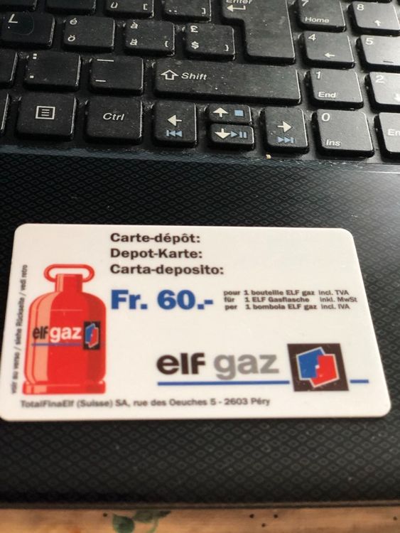 Carte de Depot elf gaz (Gebraucht) in für CHF 5 – mit Lieferung auf ...