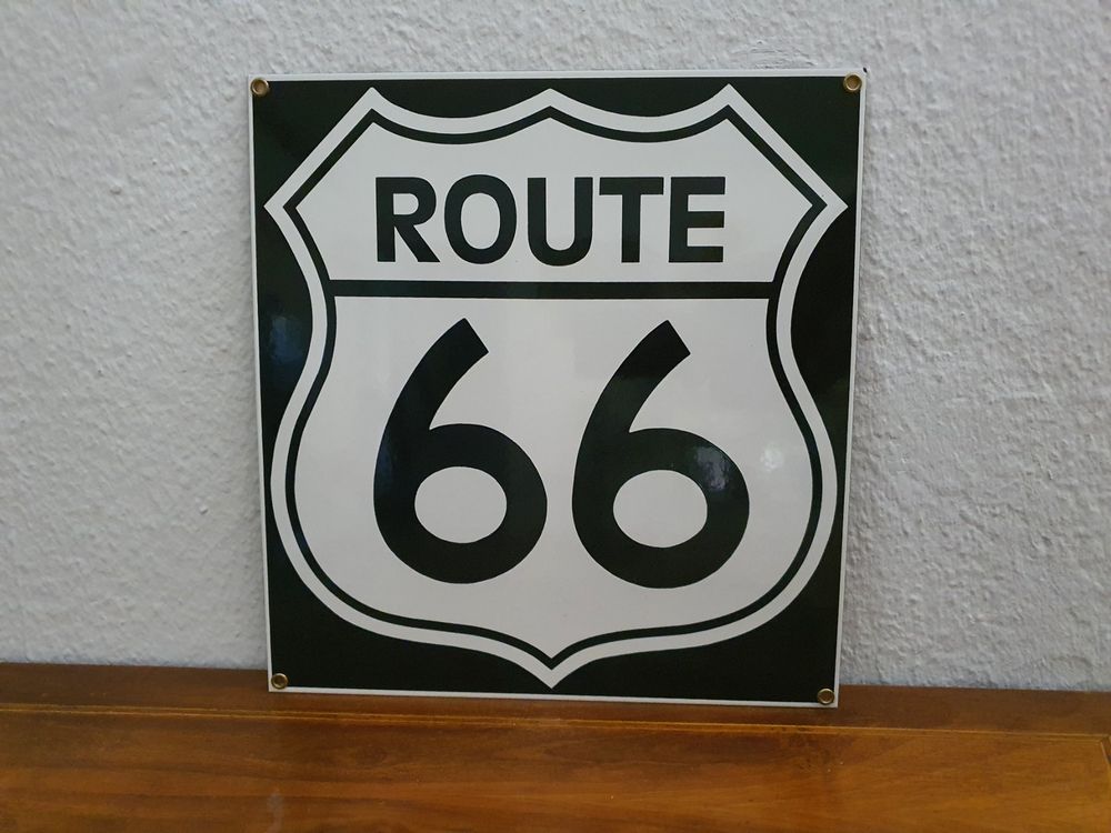 Emailschild ROUTE 66 USA Emaille Schild Vintage Retro 90er | Kaufen auf ...
