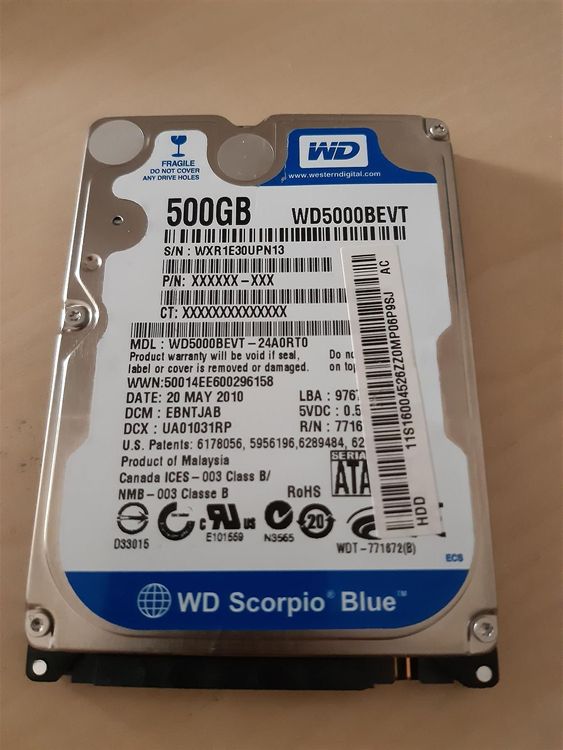 WD Scorpio Blue 2.5" 500 GB HD SATA | Kaufen auf Ricardo