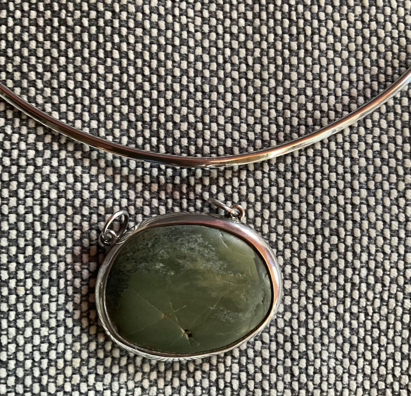 925 Silber Halskette & Grünstein Anhänger Pounamu Stone 🩵 (Gebraucht ...