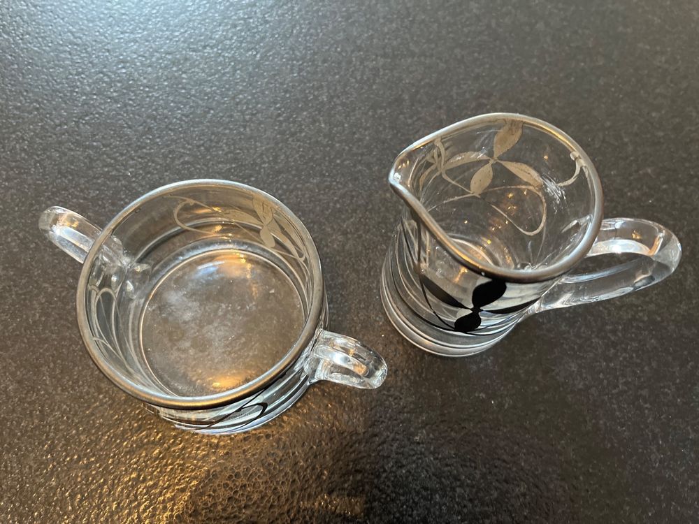 Zucker-Milchbehälter Glas mit Silver overlay (Gebraucht) in Brienz BE ...