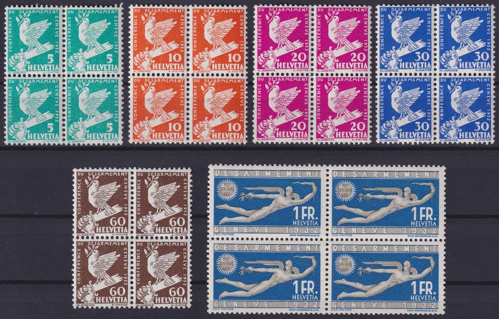 1932, Serie Viererblöcke 185-190 postfrisch **, Kat: 600.- (Gebraucht ...