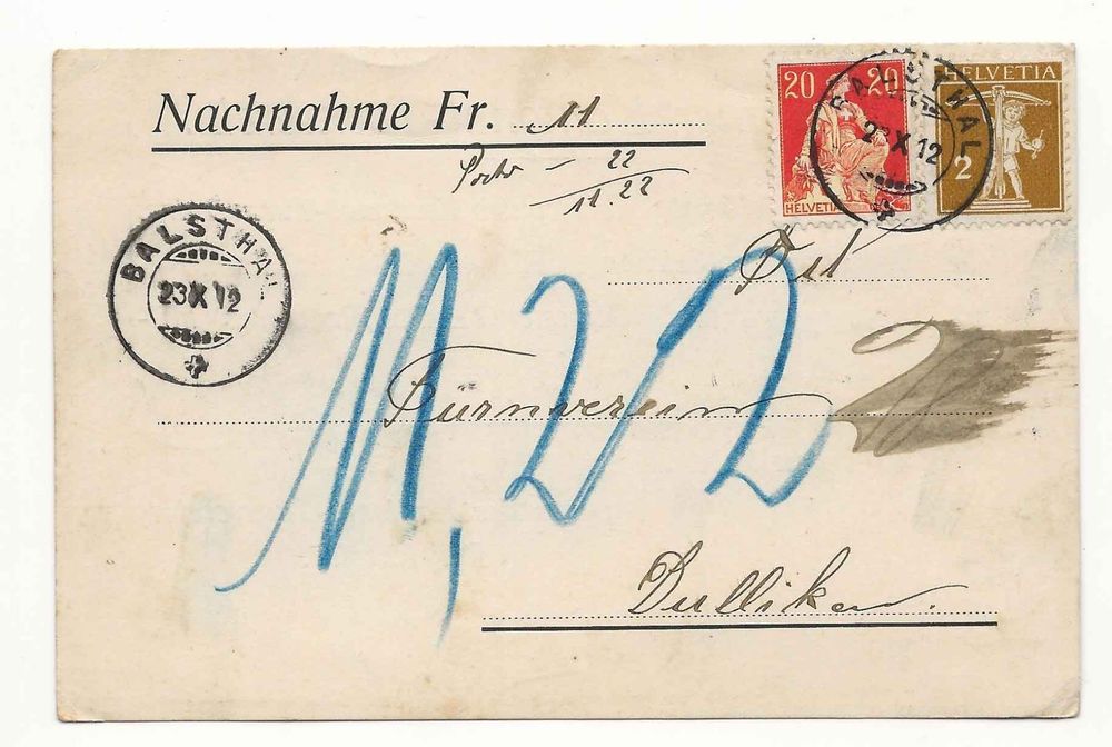 Nachnahme Solothurner Kantonal Turnverein 1912 rl | Kaufen auf Ricardo