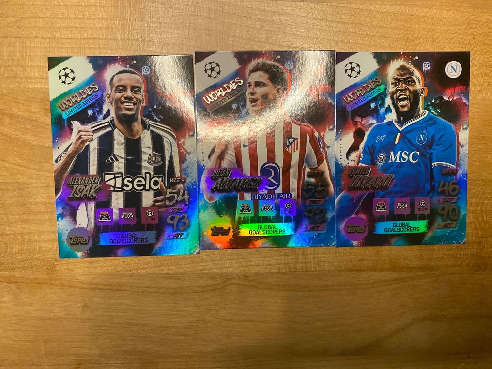 Topps Match Attax 25/26 Alle 3 Worldies Global Goalscorers (Neu (gemäss ...