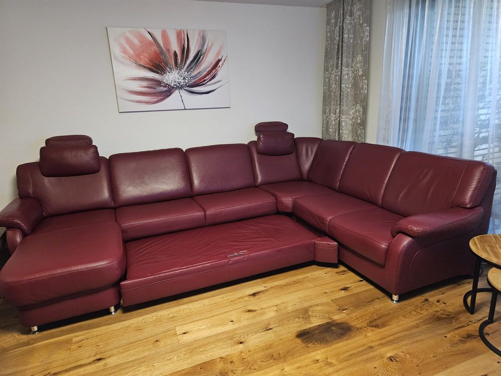 Elegantes Eckcouch Mit Schlaffunktion Leder Ebenbild