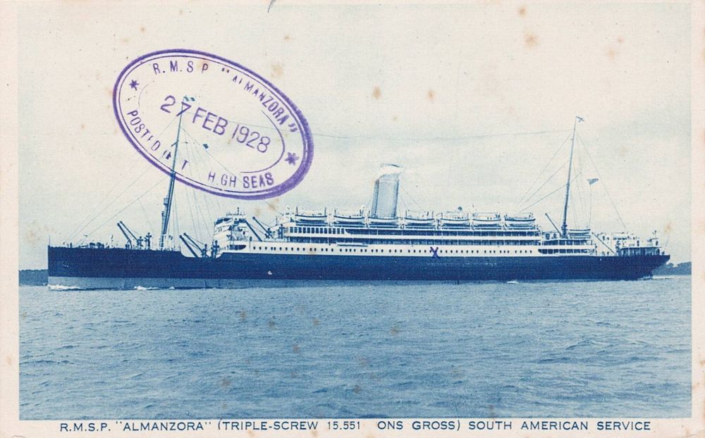 RMS Almanzora Postkarte 1928 Schiff Reiseandenken Rarität | Kaufen auf ...