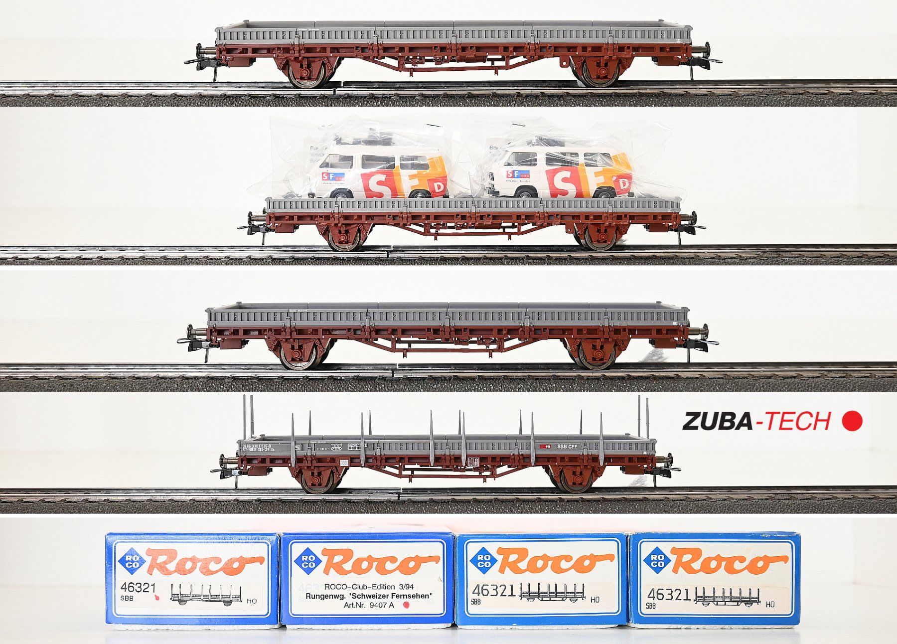Roco 4x 46321 Rungenwagen der SBB H0 WS Analog mit OVP (Gebraucht) in St. Gallen für CHF 3 – mit ...