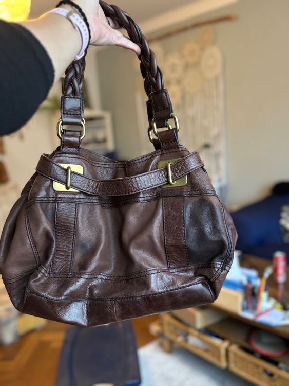 Edle Fossil Ledertasche mit Zopfmuster (Neu (gemäss Beschreibung)) in ...