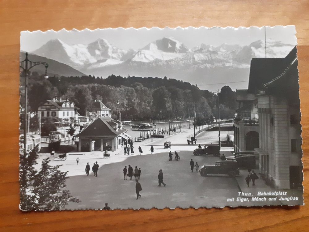 Thun Bahnhofplatz belebt Oldtimer 1944 AK Foto (Gebraucht) in Küssnacht am Rigi für CHF 9.9 ...
