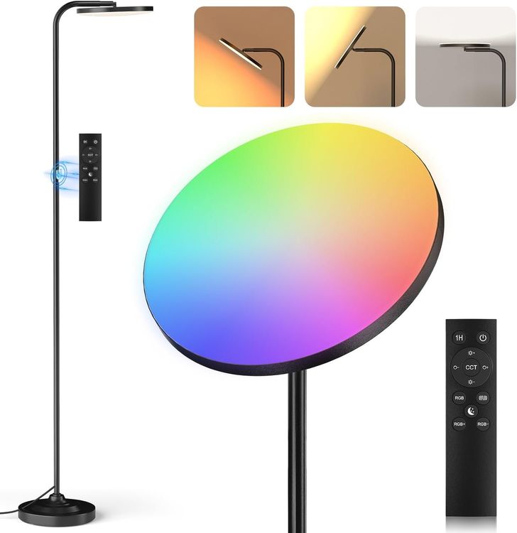 RGB LED Stehlampe 36W Dimmbar 3000-6000K Fernbedienung (Neu und ...