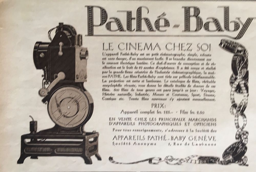 Vintage Reklame, Pathé-Baby, Cinema, Kino, Genève, 1923 | Kaufen auf ...