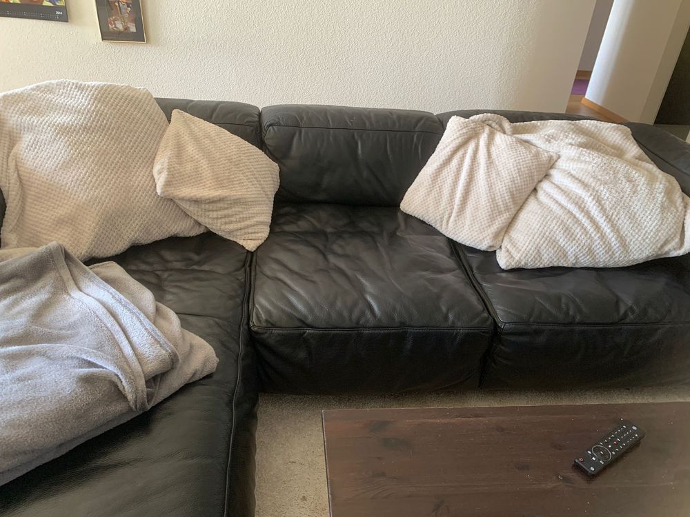 Schwarze Ledercouch (Gebraucht) in Unterentfelden für CHF 350 – nur ...